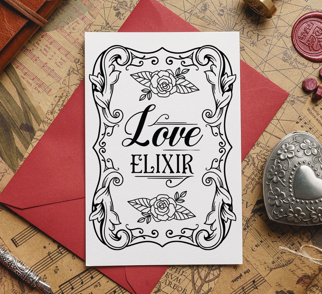 Love Elixir Label SVG, Valentine Label SVG, Celestial SVG, Witchy Svg ...
