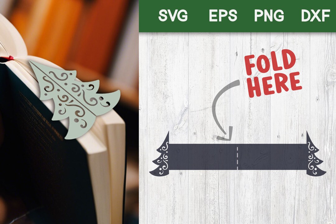Foldable Christmas Tree Bookmark SVG Template: Paper Cut, Laser Cut ...