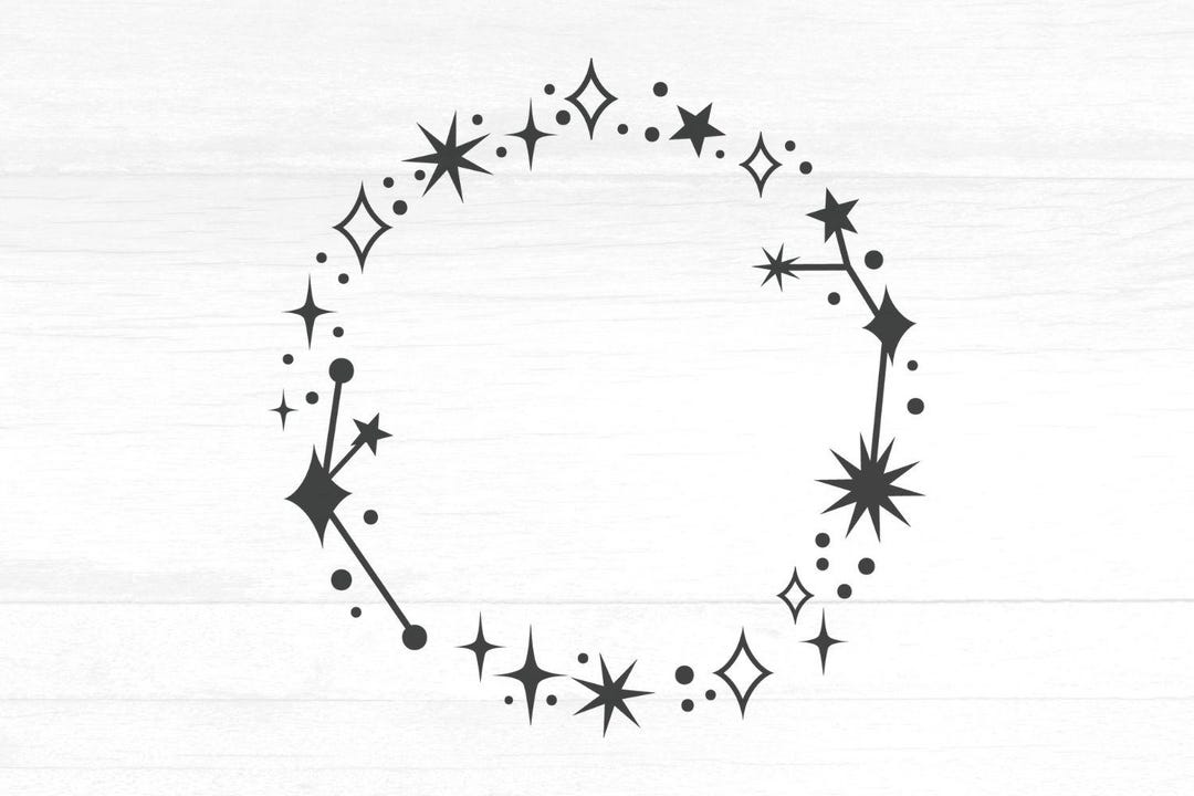 Constellation Frame SVG, Star Cluster PNG, Mystical Celestial Frame SVG ...