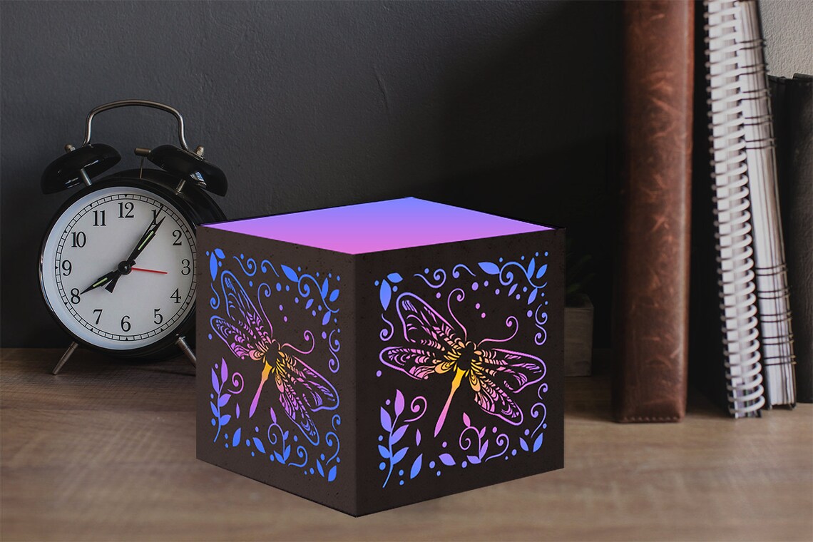 Dragonfly Tealight Box SVG Dragonfly Papercut SVG Dragonfly - Etsy