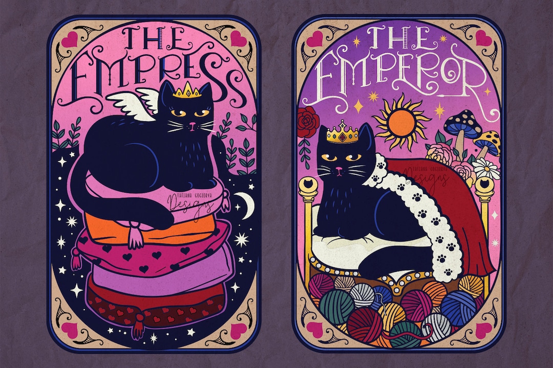 The Emperor Tarot Card Empress Tarot Card Tarot Cards Png Funny Tarot Cards Black Cat Cute