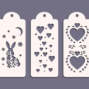 Bookmark Laser Cut SVG Bundle, Wooden Bookmark Template for Glowforge ...