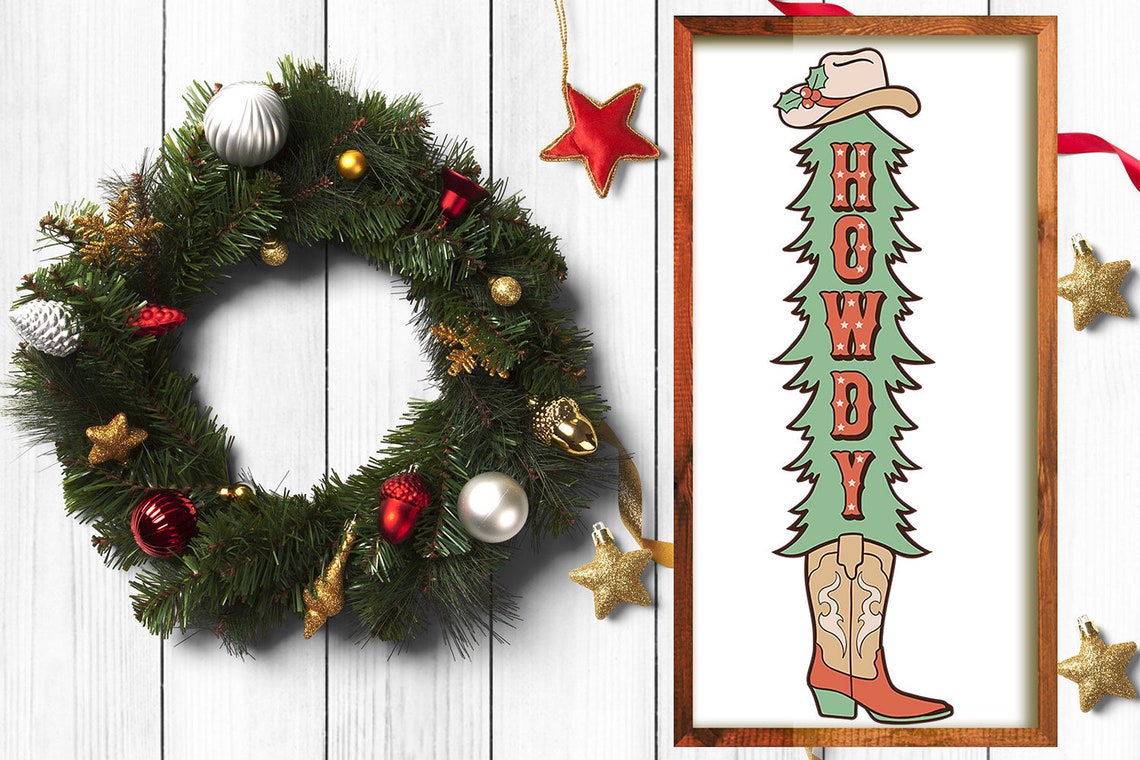 Western Christmas SVG Bundle: Cowboy Santa, Cactus, Gingerbread ...