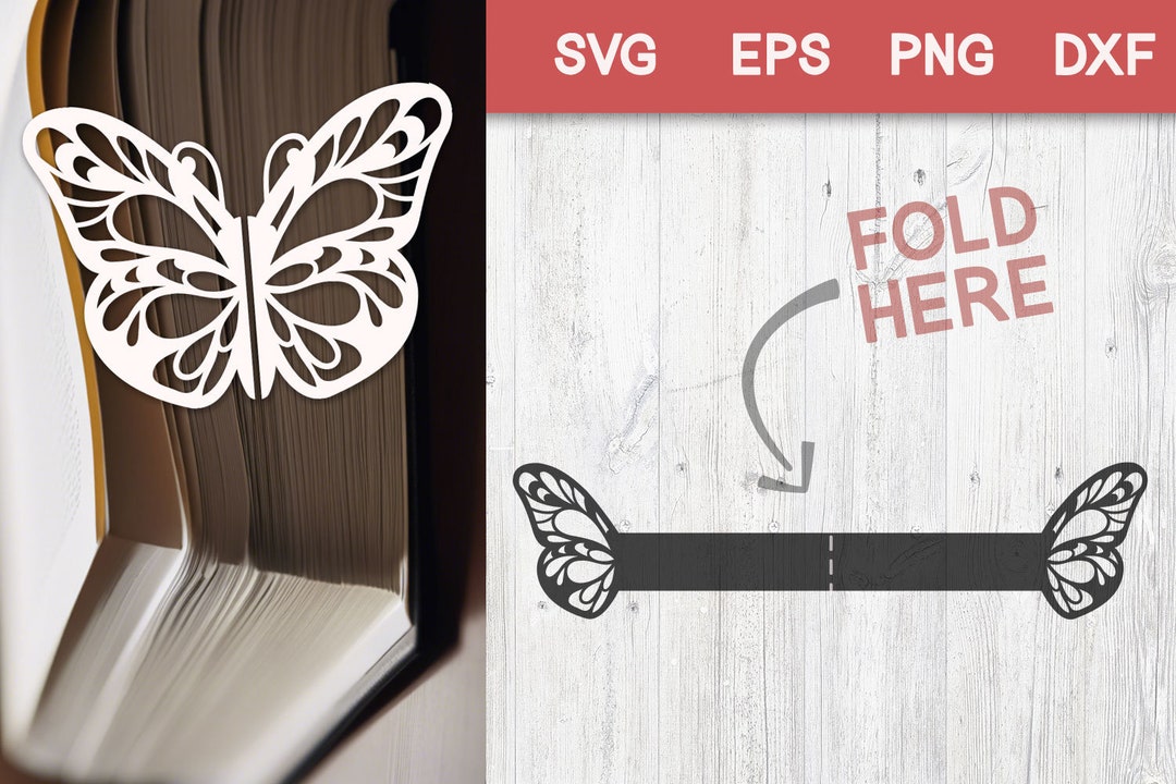 Monarch Butterfly Bookmark SVG, Foldable Bookmark Template, Cutout ...