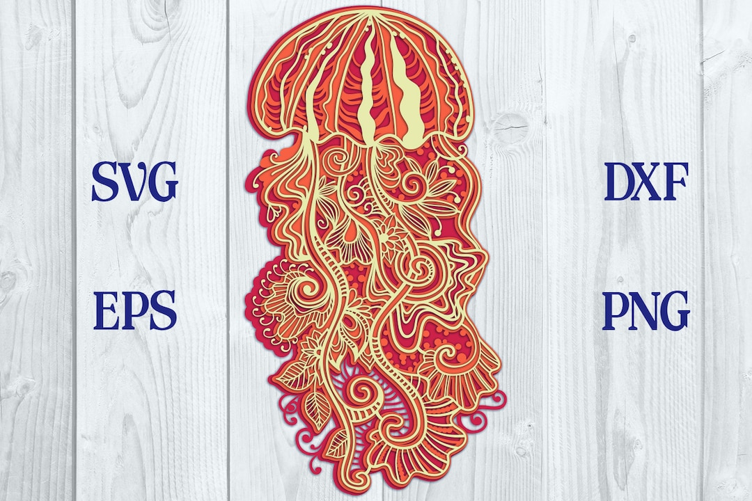 3D Jellyfish SVG, Layered Mandala Design (digital Download) - Etsy