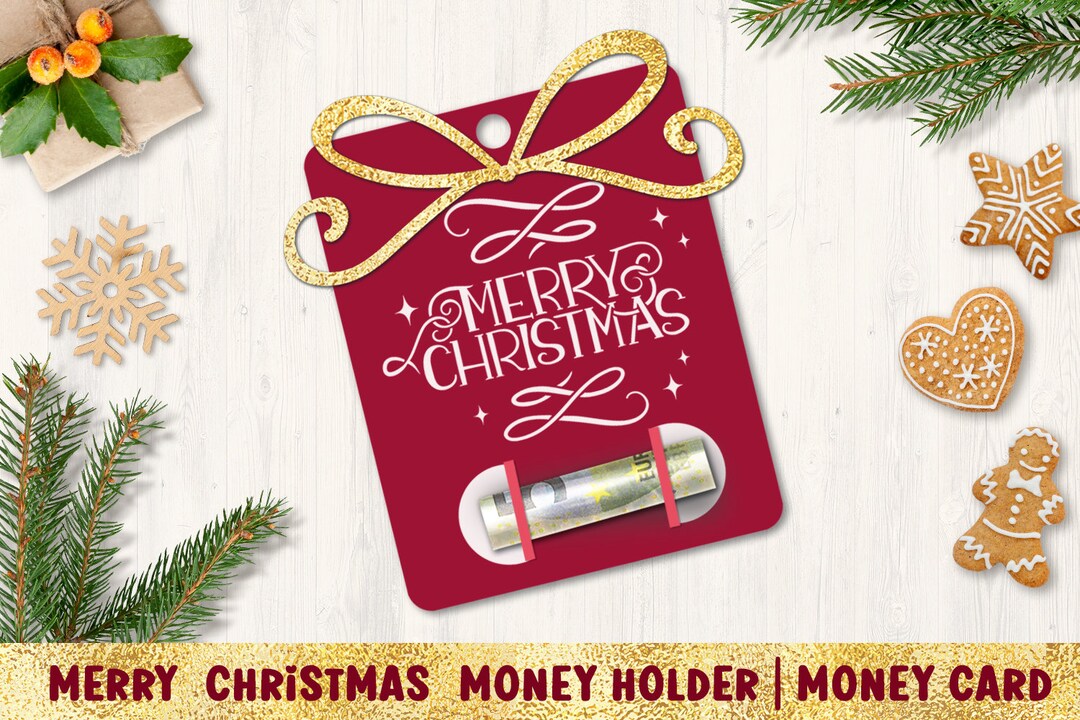 Merry Christmas Money Holder, Christmas Papercut Card, Christmas Money ...