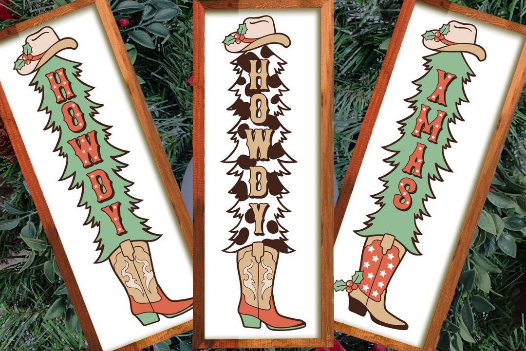 Western Christmas Signs, Howdy SVG, Western Christmas SVG, Western ...