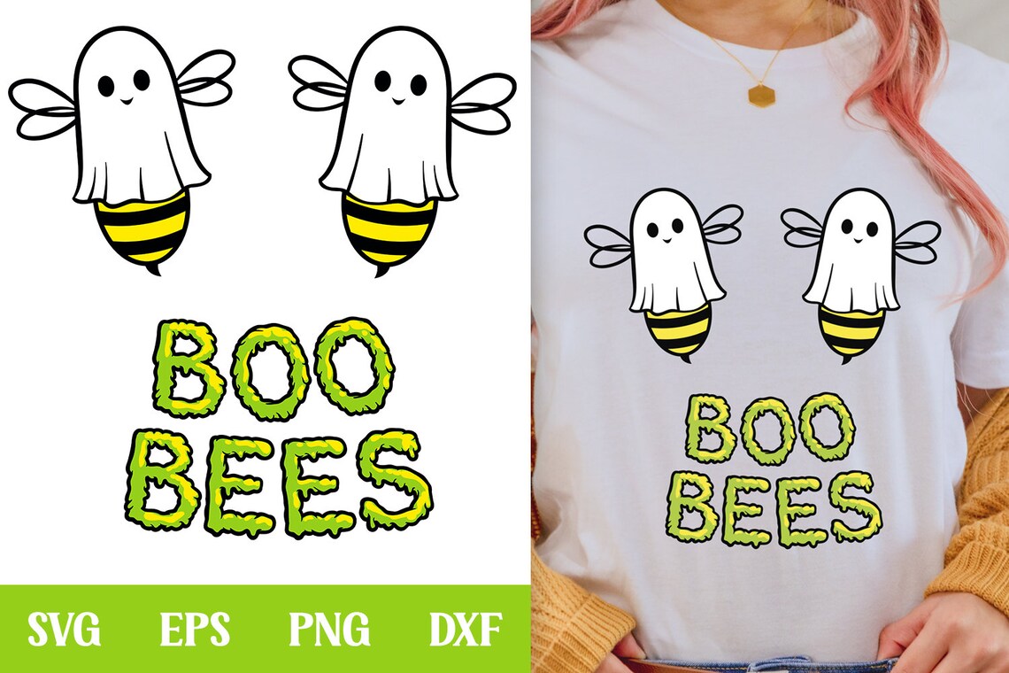 Boo Bees Halloween SVG Ghost Bee SVG Funny Halloween SVG - Etsy