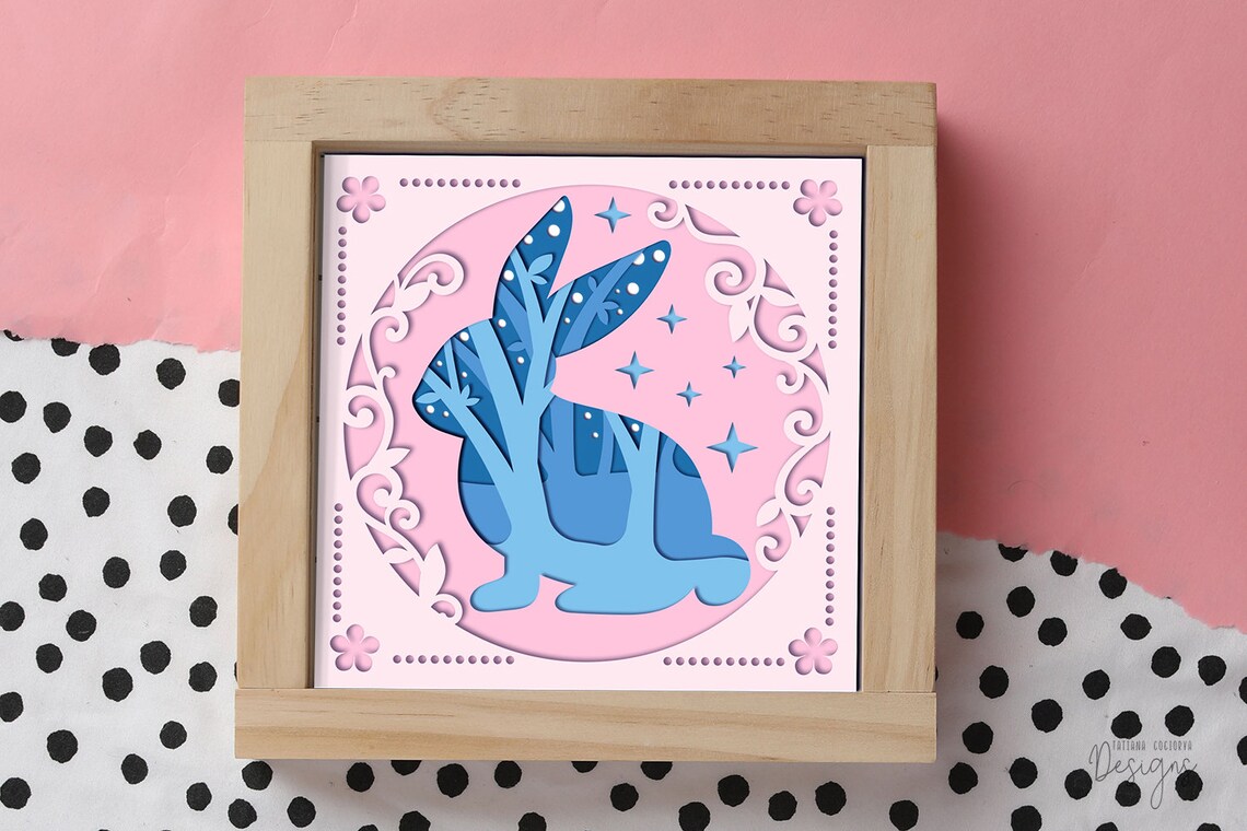 Easter Bunny Shadow Box, Forest Shadow Box, Rabbit Shadow Box, Paper ...