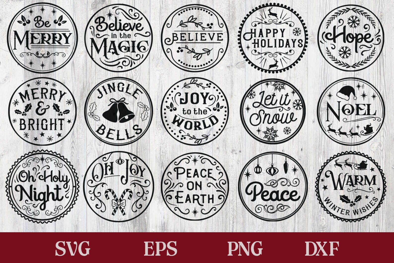 Christmas Round Signs Christmas Round Decorations Christmas - Etsy