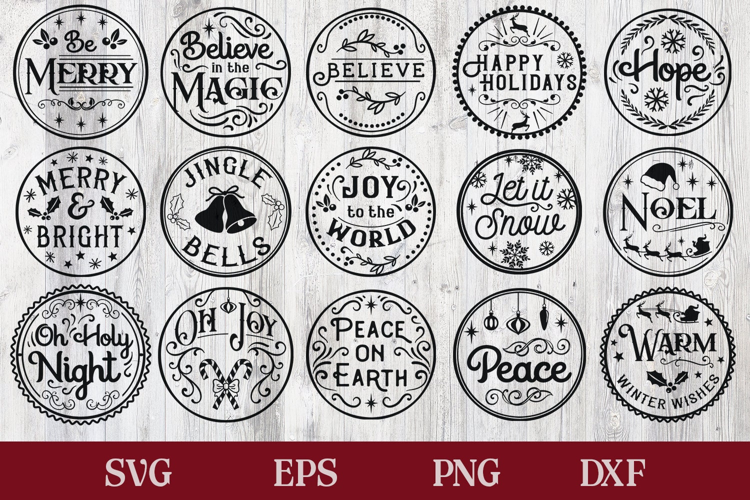 Christmas Round Signs Christmas Round Decorations Christmas - Etsy