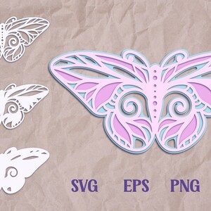 Layered Moth SVG, 3D Butterfly SVG, Layered Butterfly SVG, Papercut ...