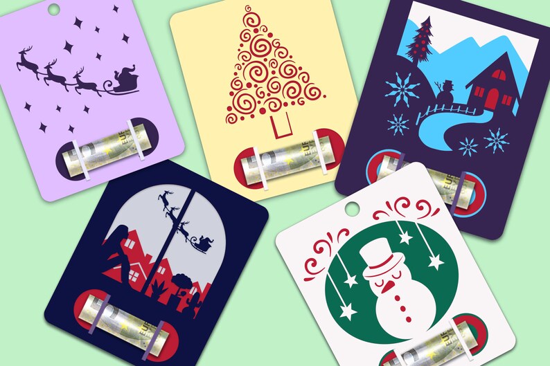 Christmas Money Cards Christmas Papercut Bundle Christmas - Etsy