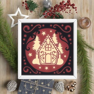 Christmas Scenes Shadow Boxes SVG Bundle, Christmas Laser Cut Shadow ...