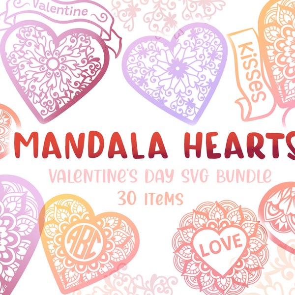 Heart Mandala Svg - Etsy