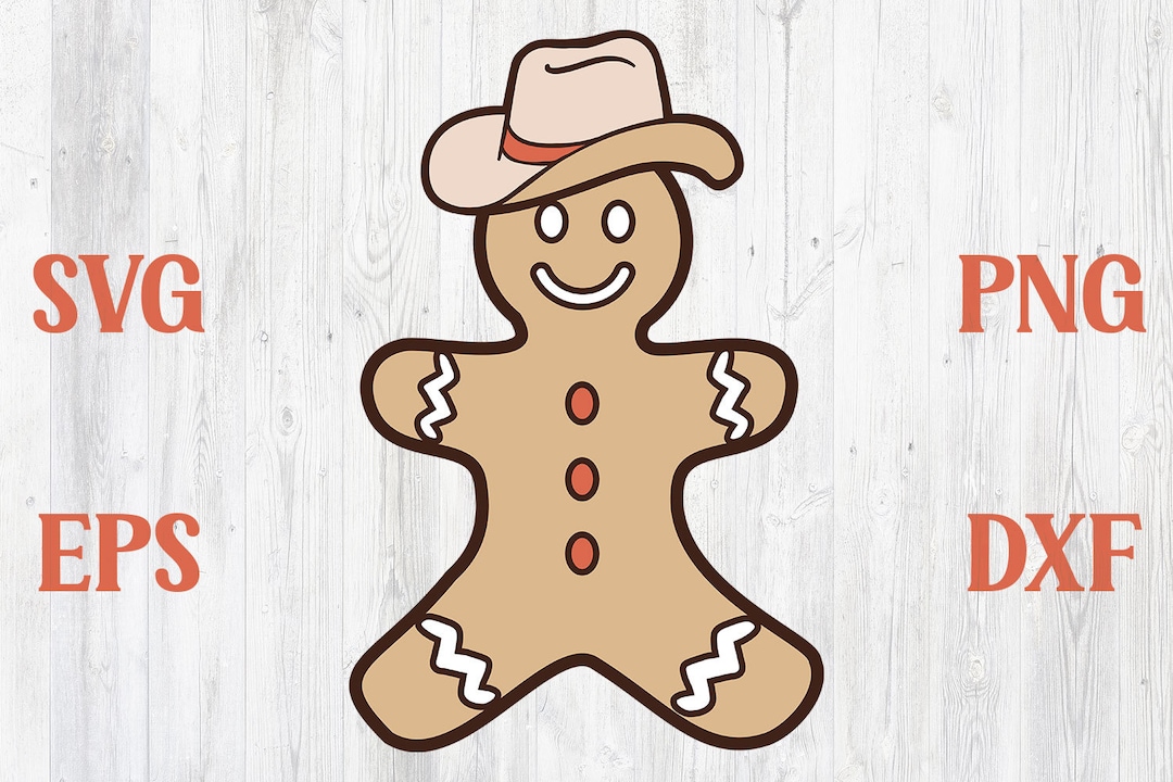 Gingerbread Man SVG, Cowboy Hat SVG, Vintage Christmas, Christmas SVG ...