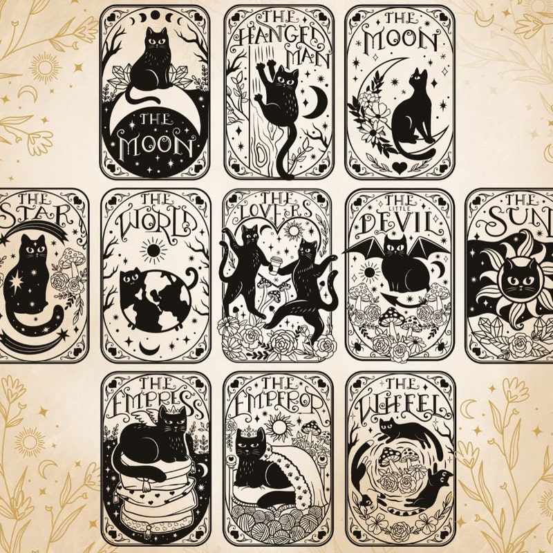 Cat Lady Tarot Card Art - Etsy