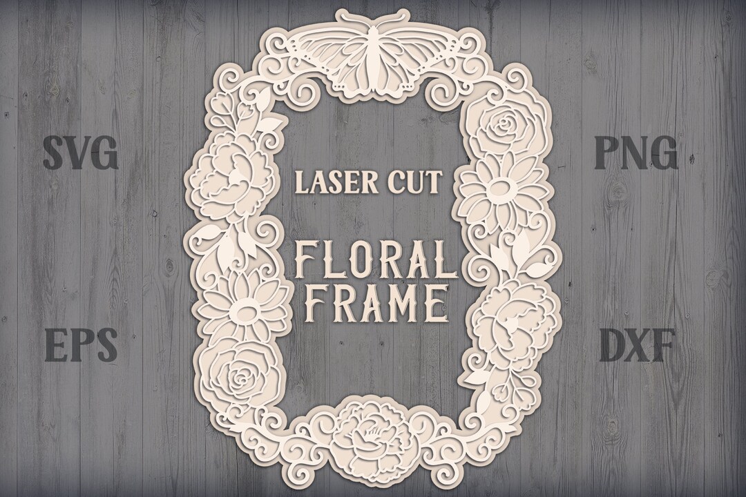 Laser Cut Butterfly Frame, SVG Photo Frame, Layered Photo Frame SVG, 3D ...