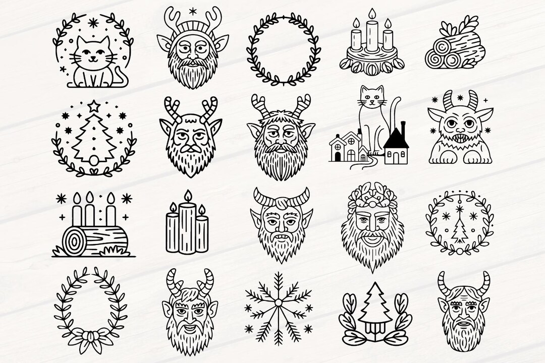 Yule SVG Bundle: 20 Icons Pagan Yuletide Items (digital Download ...