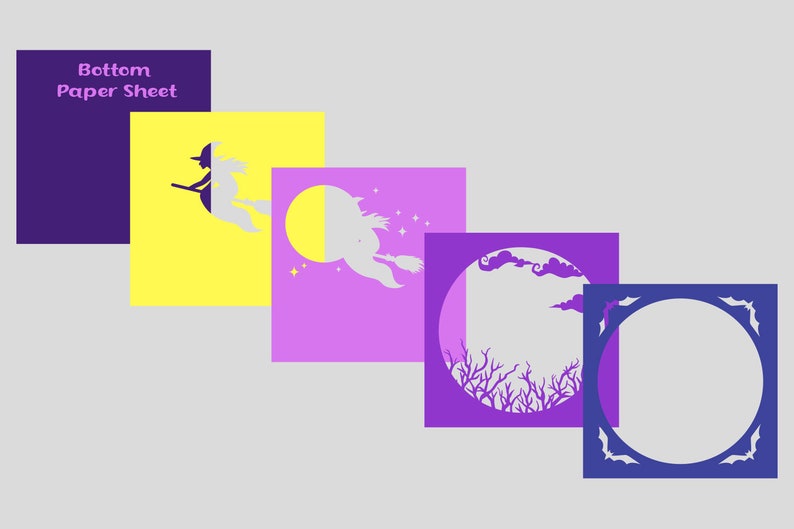 Witch Shadow Box SVG Halloween 3D Shadow Box Paper Cutting - Etsy