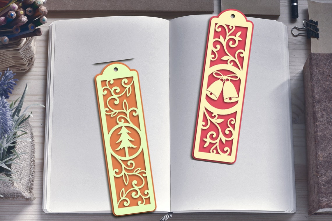 Layered Christmas Bookmarks Christmas Bookmarks SVG Bundle - Etsy