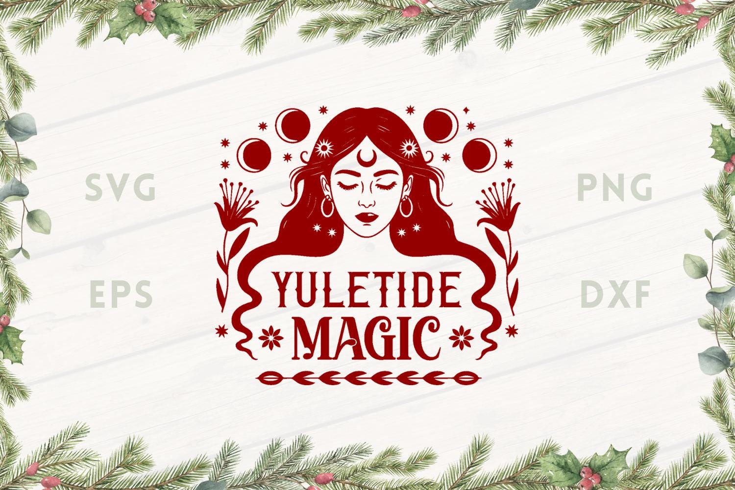 Yule SVG Bundle: 9 Vintage Pagan Yuletide Items (digital Download ...