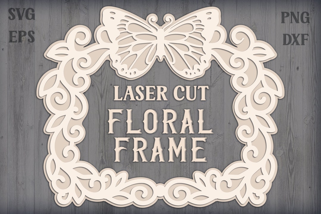 Laser Cut Butterfly Frame, SVG Photo Frame, Layered Photo Frame SVG, 3D ...