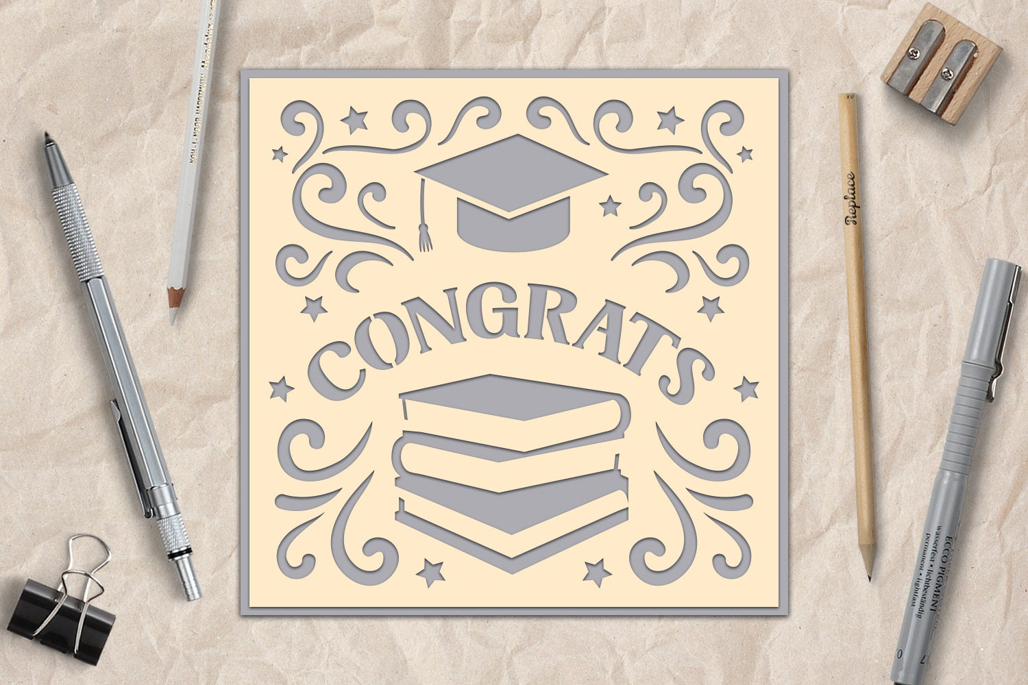 Graduation Papercut Card, Graduation Papercut SVG, Layered Graduation ...