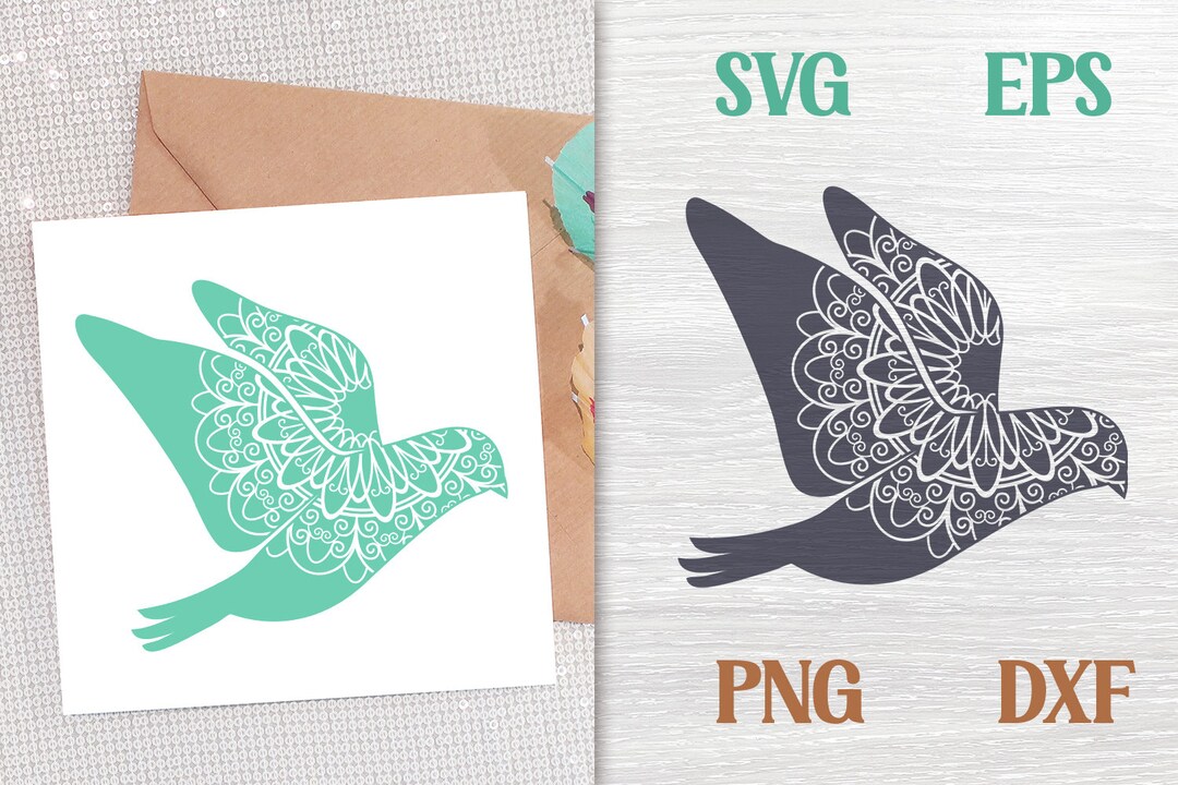 Mandala Dove SVG, Mandala Animal SVG, Floral Swallow Bird, Floral ...
