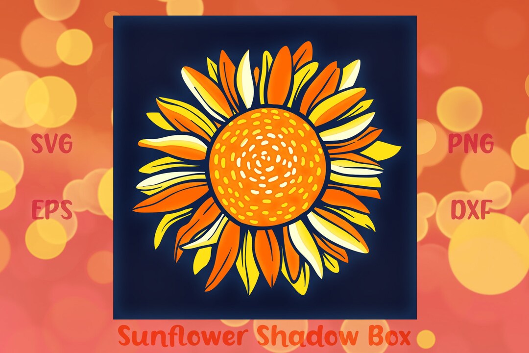 Sunflower Shadow Box , Sunflower Light Box, Layered Sunflower Template ...