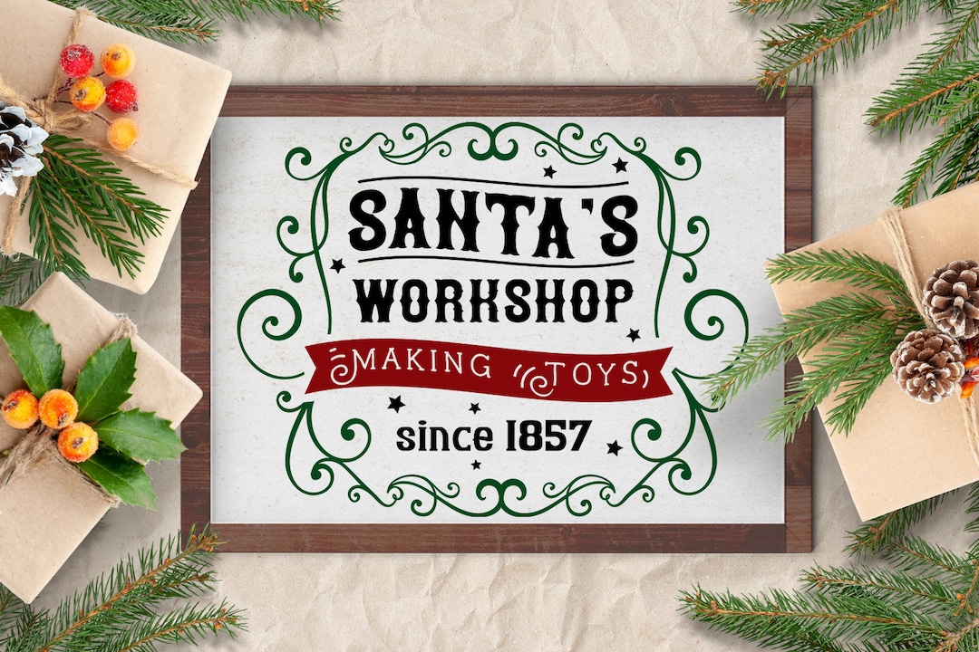 Santa Workshop SVG, Christmas Santa SVG, Making Toys Since, Christmas ...