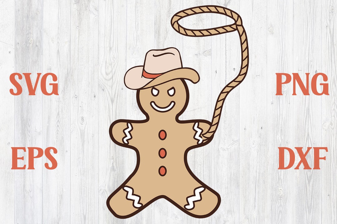 Gingerbread Cowboy SVG, Gingerbread Man SVG, Vintage Christmas ...