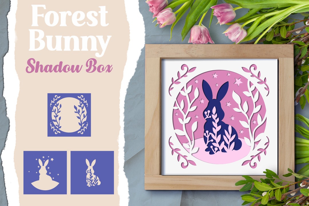 Easter Bunny Shadow Box, Forest Shadow Box, Rabbit Shadow Box, Paper ...