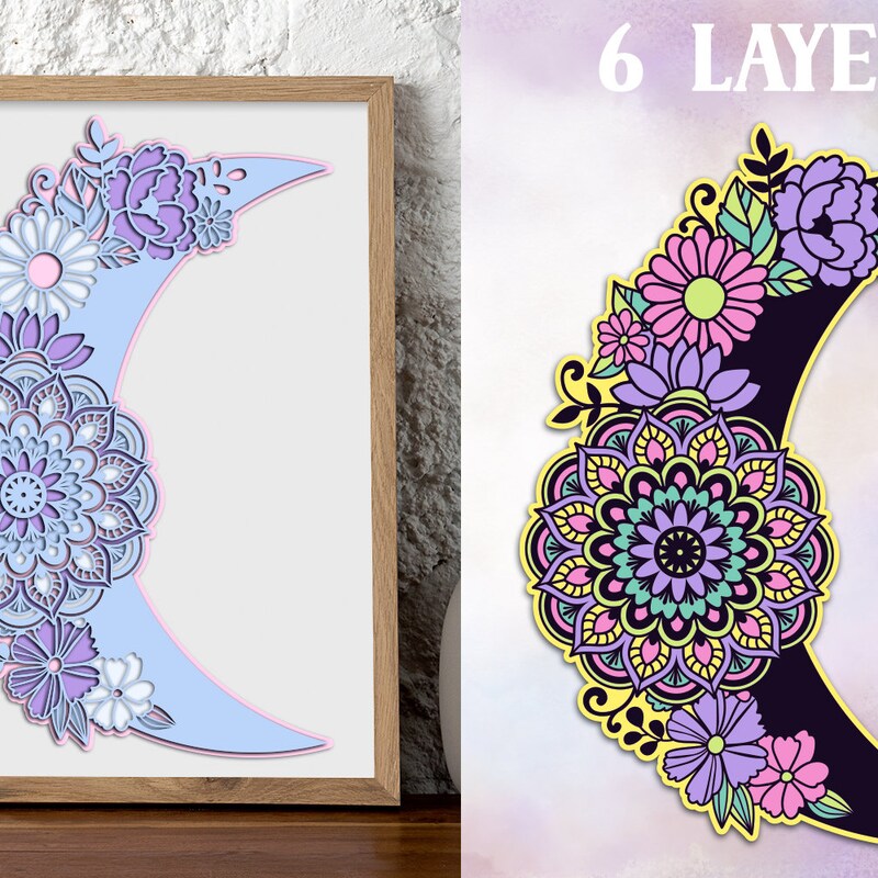 Mandala Moon Svg - Etsy