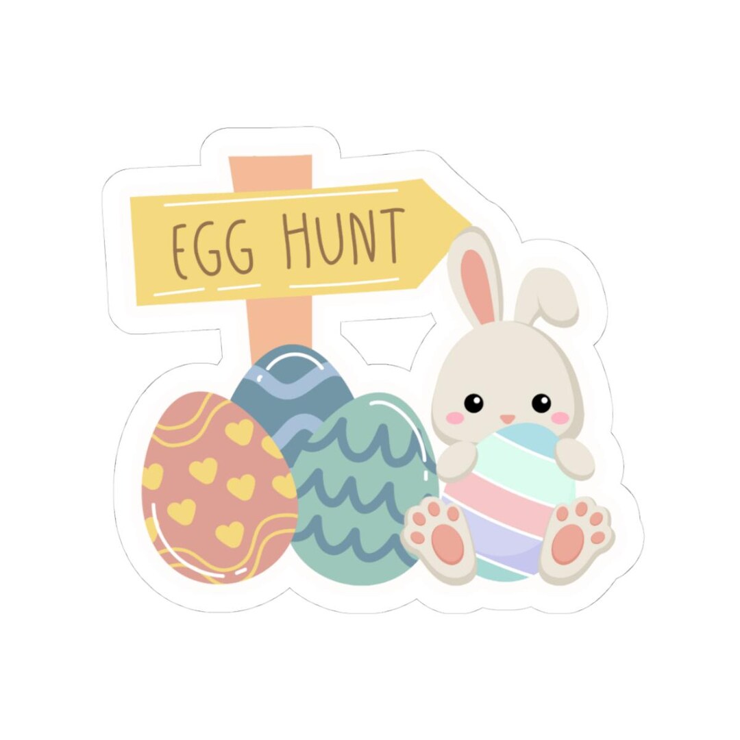 Adorable Easter Egg Hunt Stickers, Cute Bunny Decor, Spring Crafts ...