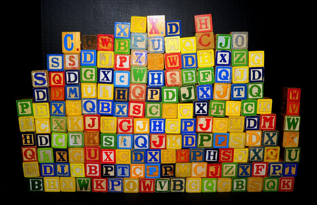Vintage Wooden Alphabet Letter Blocks / LOT OF 160 - 5 1/2 Pounds! / 1 ...