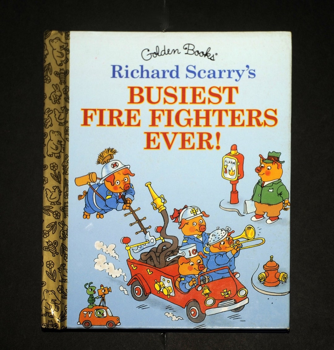 VTG Little Golden FIREMAN Storybook Edition / Richard Scarry / 'busiest ...