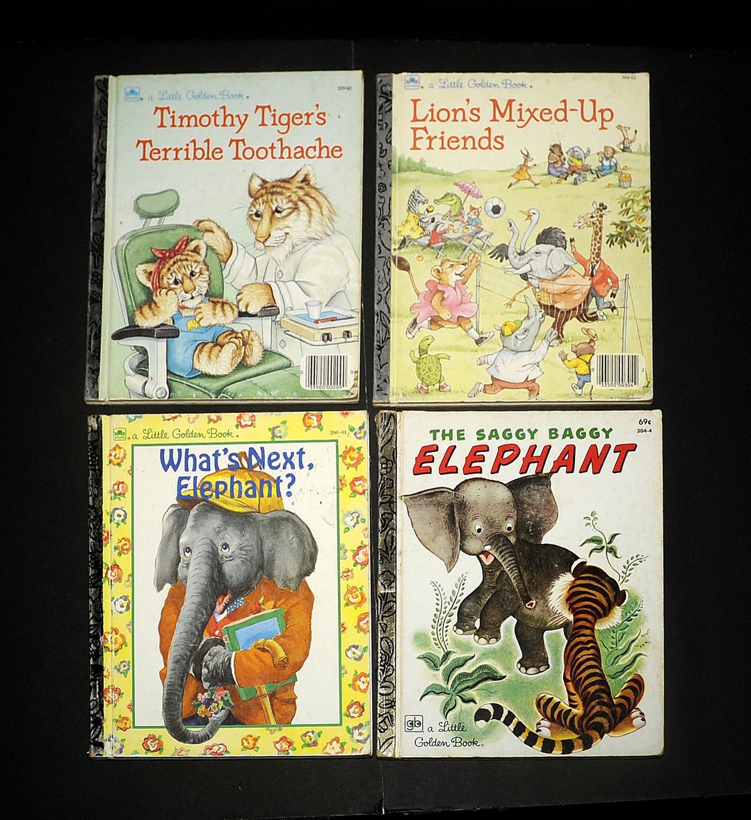 VTG Little Golden ANIMAL Books Lot of 4 / Elephant, Lion & Tiger ...