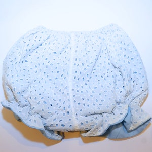 Vintage Baby Toddler White Eyelet Diaper Cover / Blue Cotton Lined ...