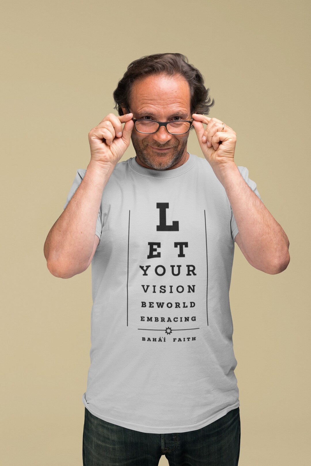 Let Your Vision Be World Embracing - Baha'i T-shirt Unisex Jersey Short ...