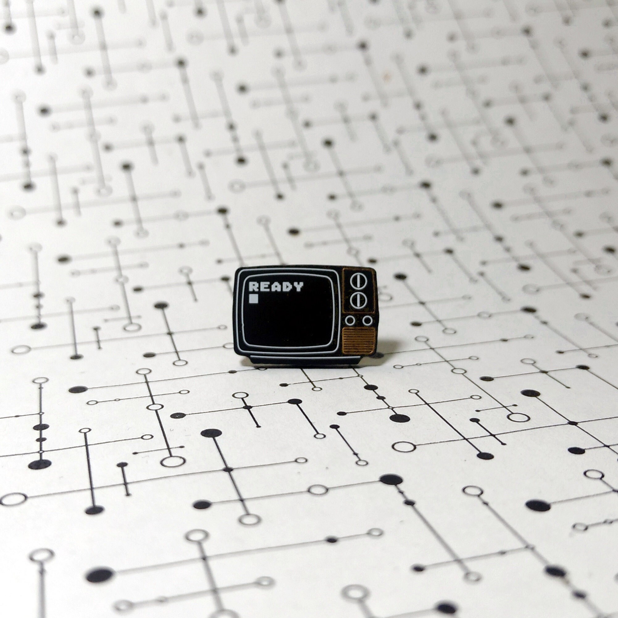 BASIC Programming Ready Prompt PCB Lapel Pin on Vintage 80's Style TV ...