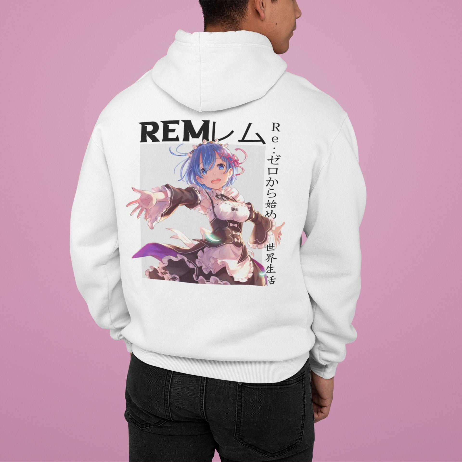 Re:Zero Rem Hoodie Rem Ram Sweatshirt Anime Crewneck | Etsy