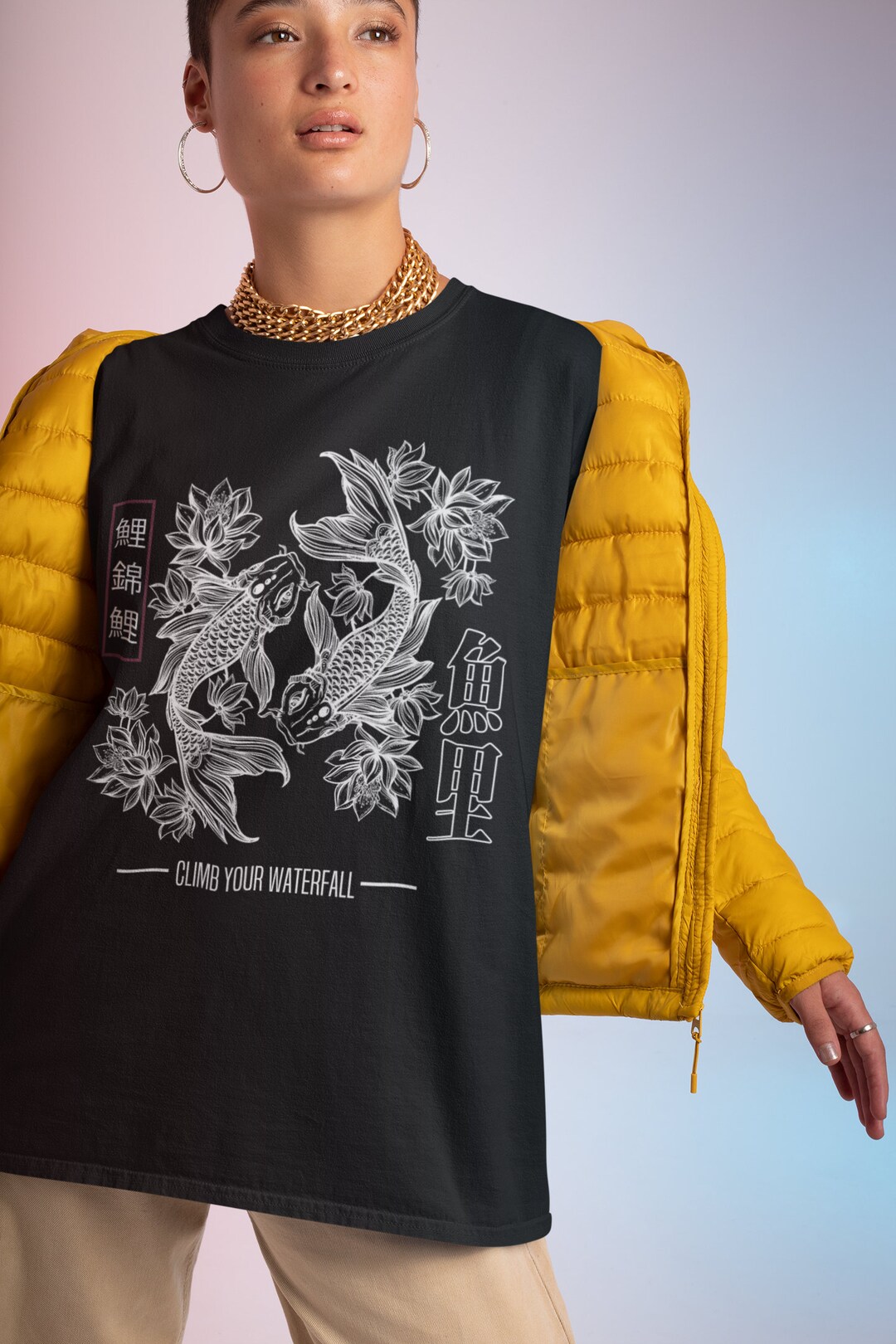 Koi Fish Shirt, Japanese Style, Japanese Streetwear Shirt, Japan, Koi ...