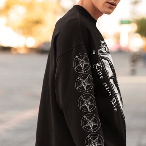 Baphomet Sweatshirt With Pentagram Satanic Satan Witchcraft Witch ...