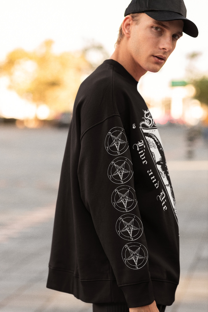 Baphomet Sweatshirt With Pentagram Satanic Satan Witchcraft Witch ...