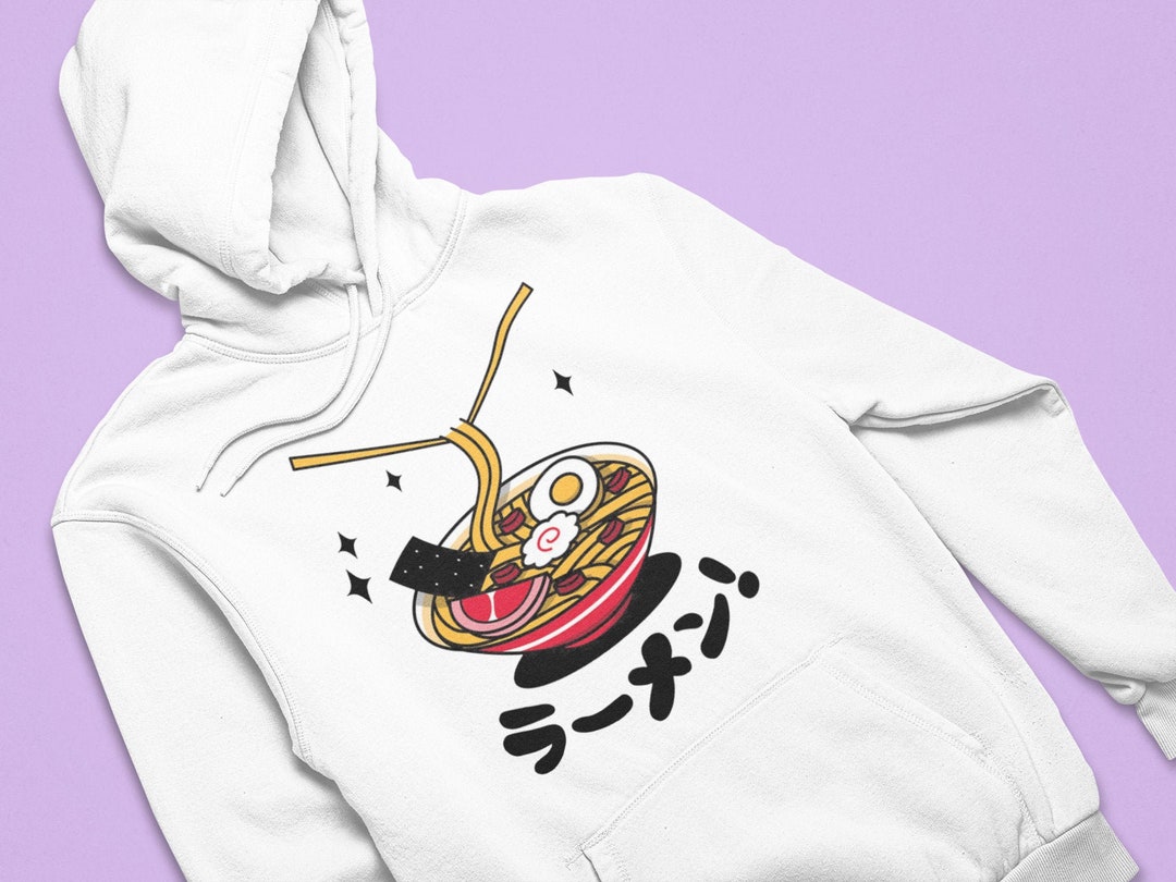 Cute Ramen Pink Kawaii Ramen Hoodie, Soup Noodle Sweatshirt, Pastel ...