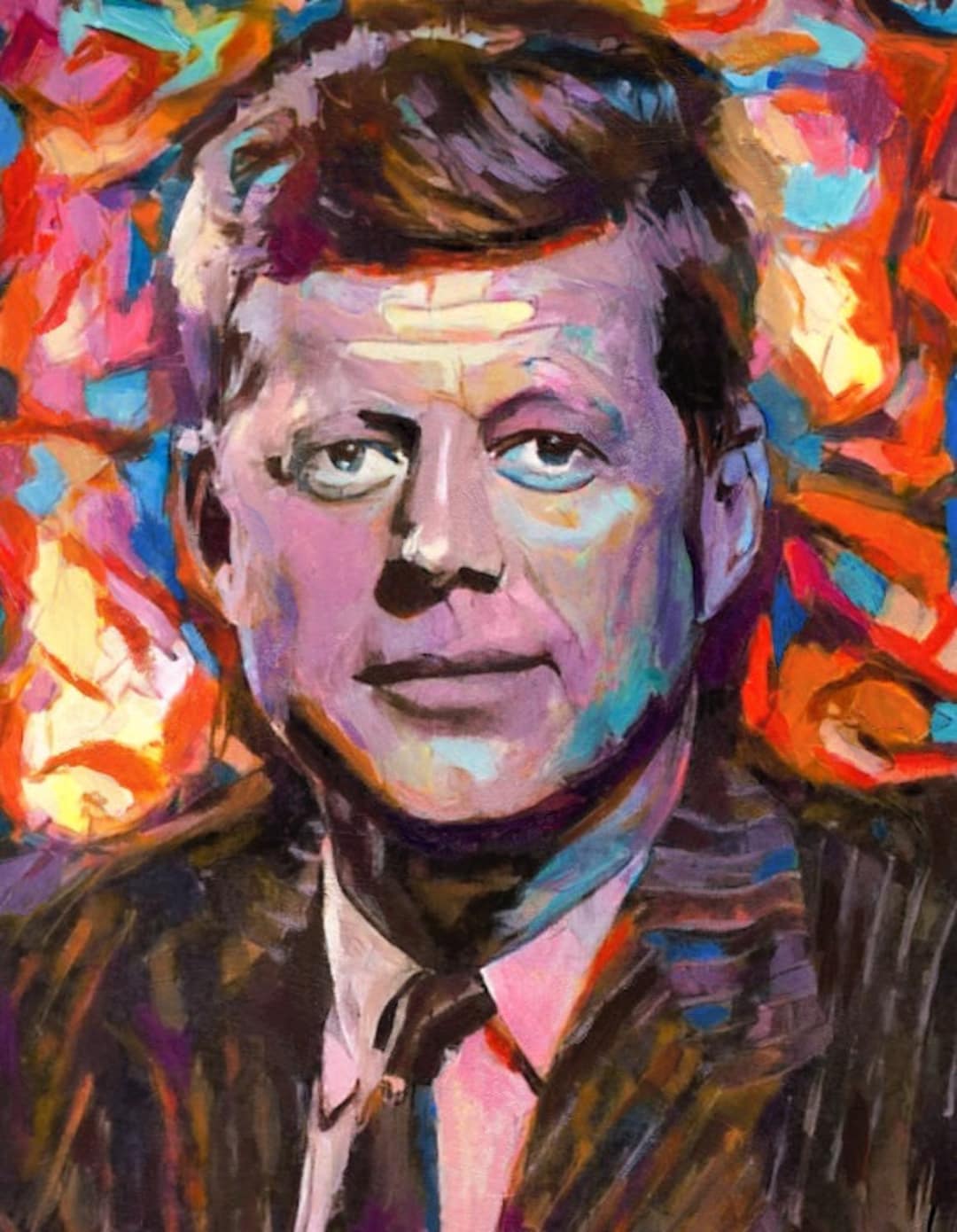 John F Kennedy - Portrait Art Print Original Artwork Giclée Print on ...