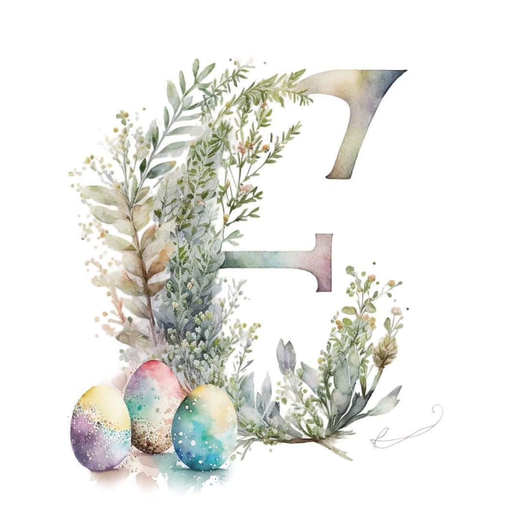 Flower Personalized Letter E Art Print - Custom Print With Spring ...