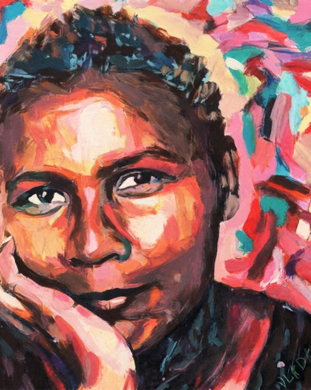 Bell Hooks- Portrait Art Print. Original Artwork Giclée Print on Canvas ...