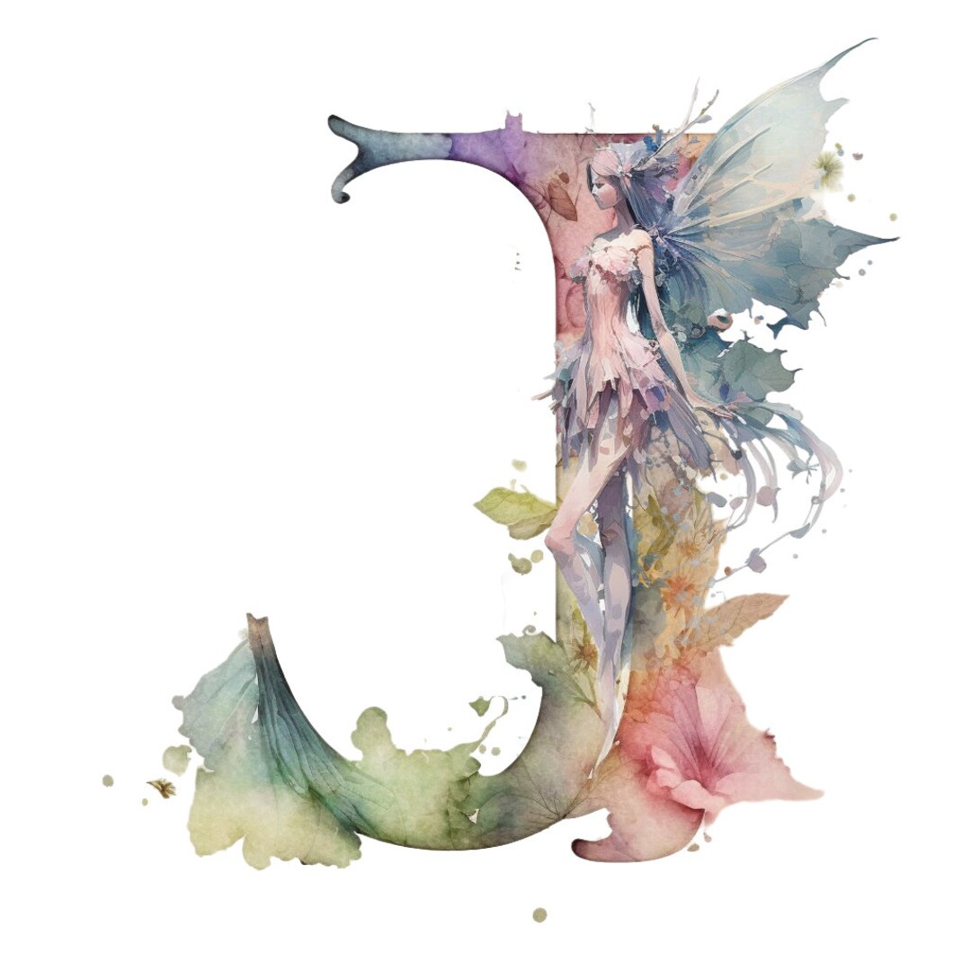 Personalized Letter J Fairies Nursery Art Print Boho Fairy - Etsy